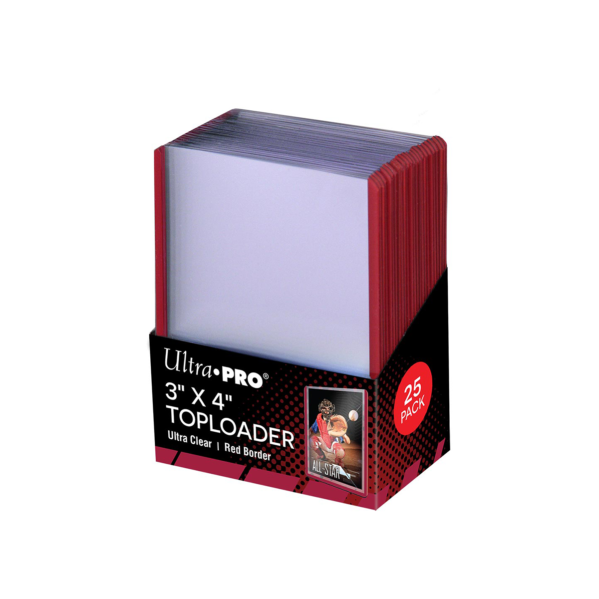 Ultra PRO 3" x 4" Red Border Toploader 25ct