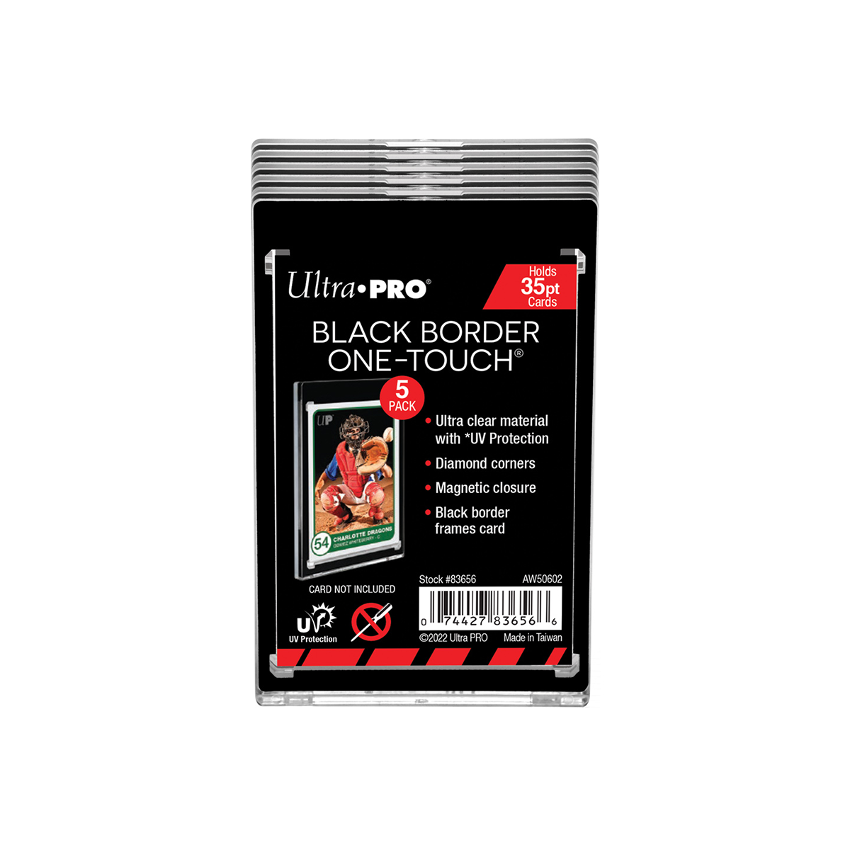 Ultra PRO 35PT Black Border UV ONE-TOUCH Magnetic Holder (5 count ret