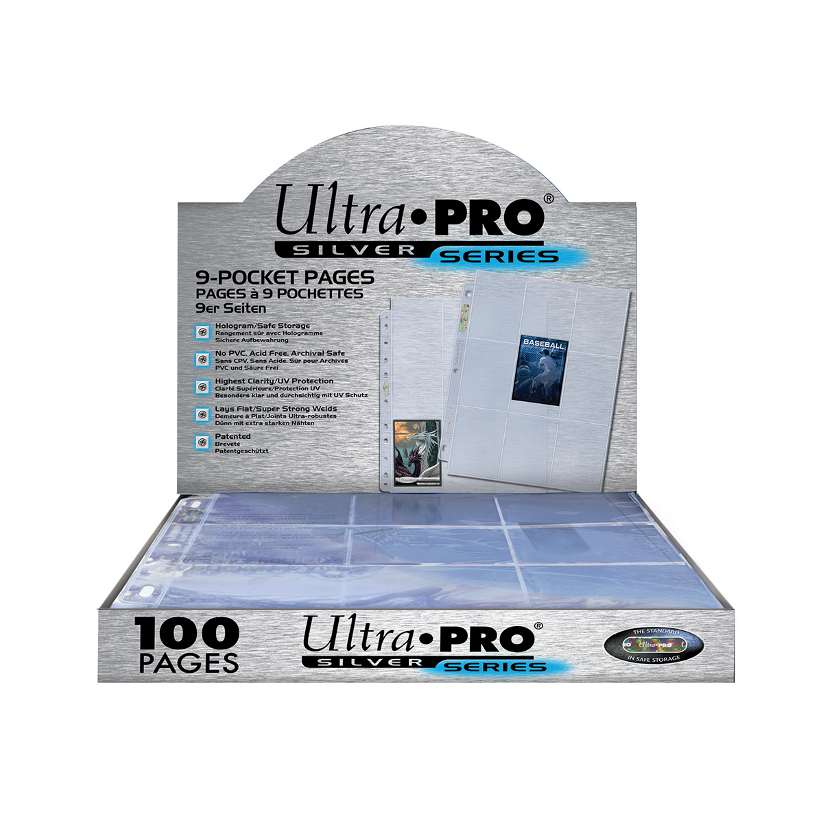 Ultra PRO 9-Pocket Silver Series Page for Standard Size Cards (11-Hol