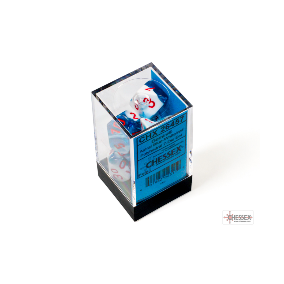 Chessex - Frosted Caribbean Blue/White 16mm D6 Dice Block (12 Würfel)